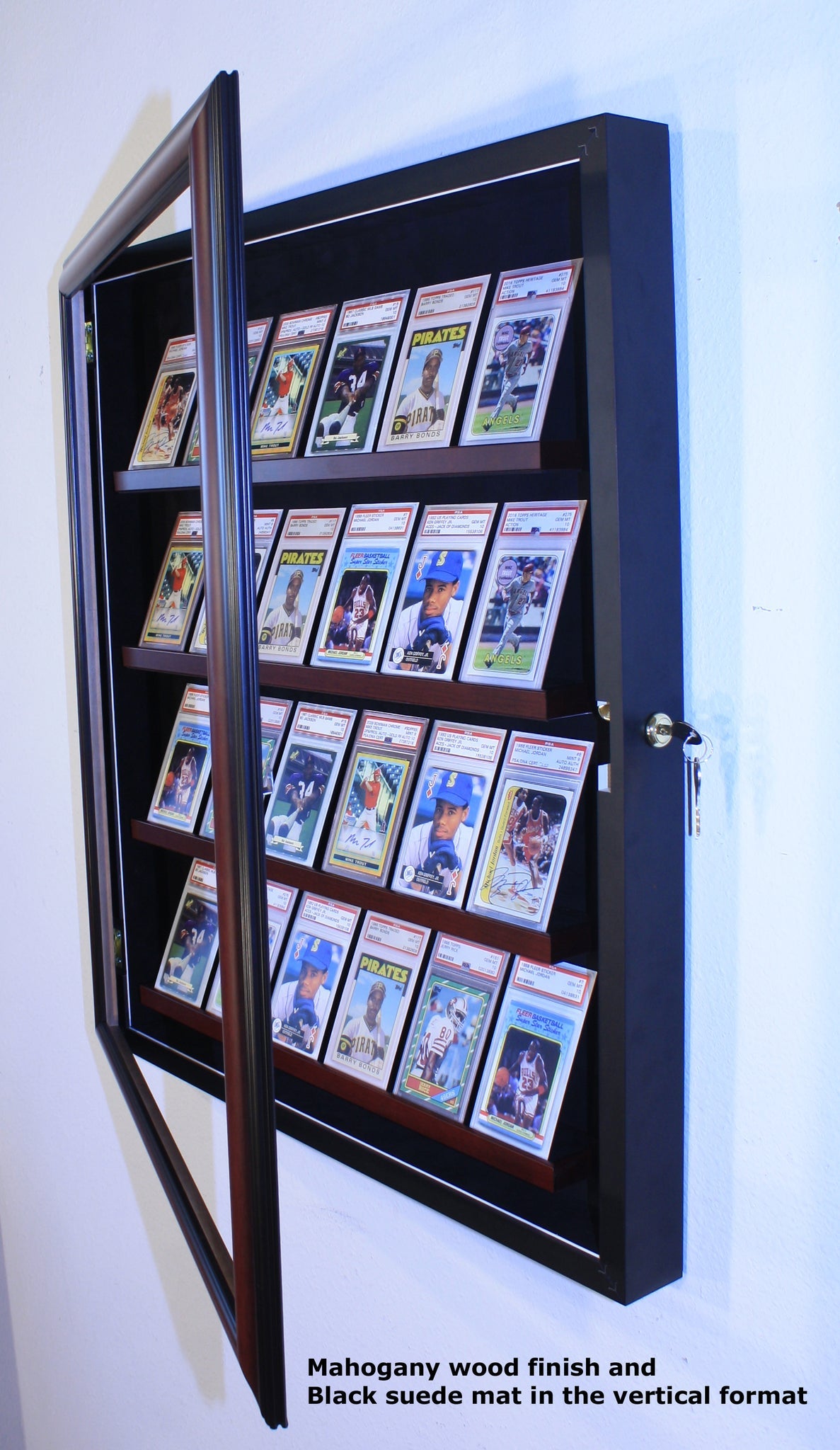 24 Graded Card Custom Hand Crafted Wood Cabinet Display Case | Ships ...
