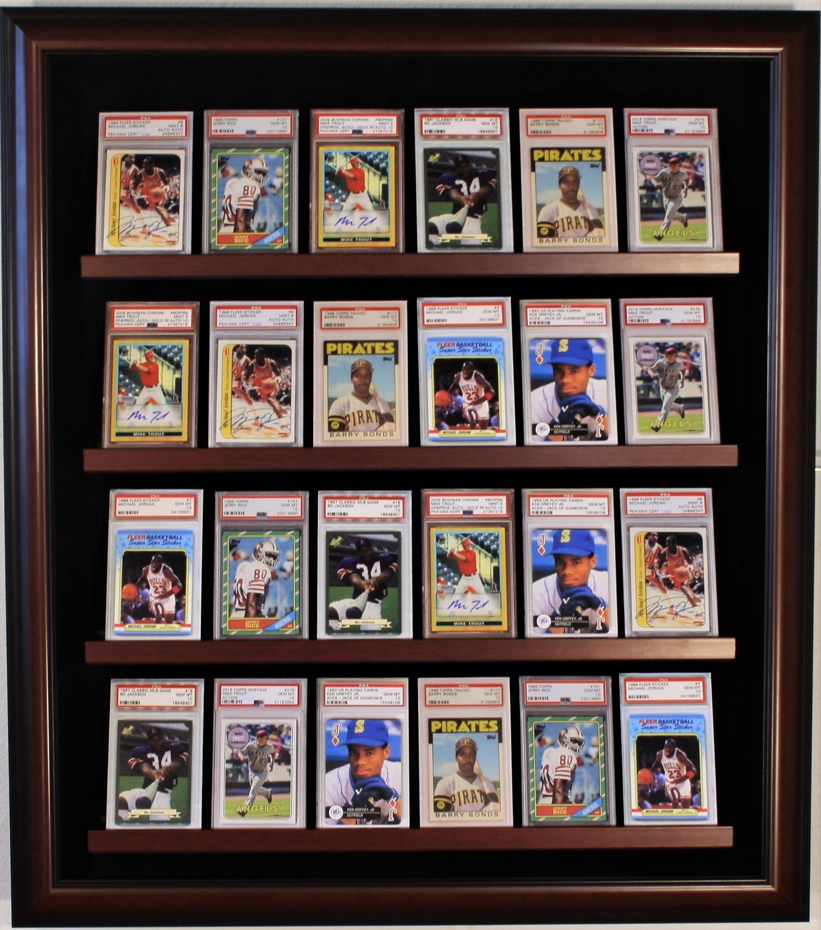 24 Graded Card Custom Hand Crafted Wood Cabinet Display Case | Ships ...