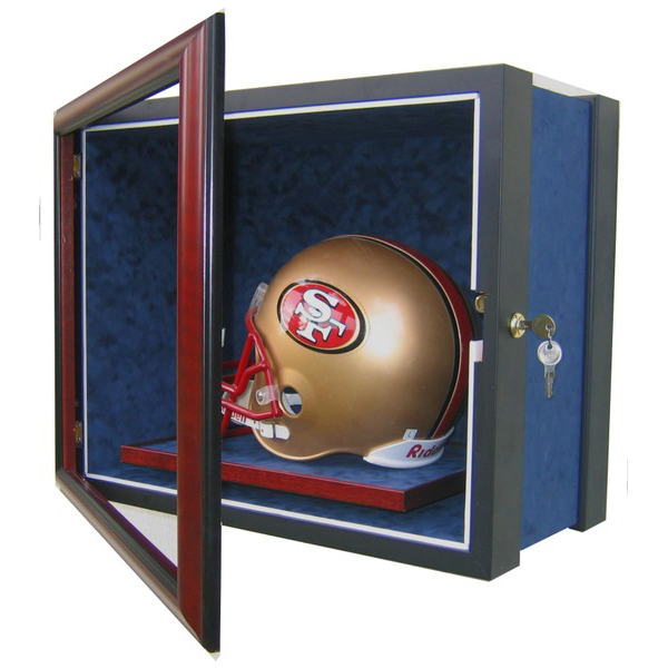 Full Size Football Helmet Custom Hand Crafted Wood Cabinet Case ...