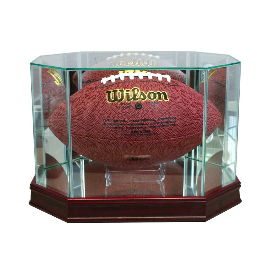 Football Octagon Glass Display Case | Free Shipping - Memorabilia Displays