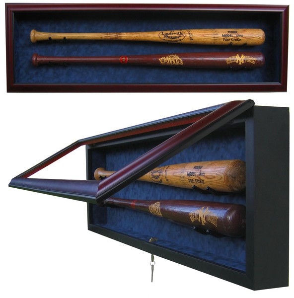 Two Baseball Bat Custom Hand Crafted Wood Cabinet Display Case ...