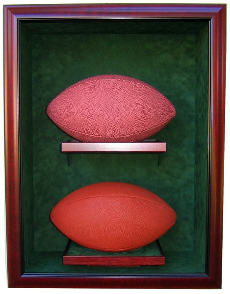 Two Full Size Football Custom Hand Crafted Wood Cabinet Display Case ...