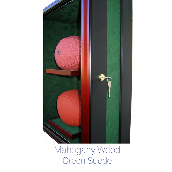 Two Full Size Football Custom Hand Crafted Wood Cabinet Display Case ...