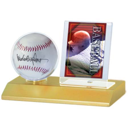 Baseball & Card Holder Light Wood Base by Ultra Pro | Free Shipping ...