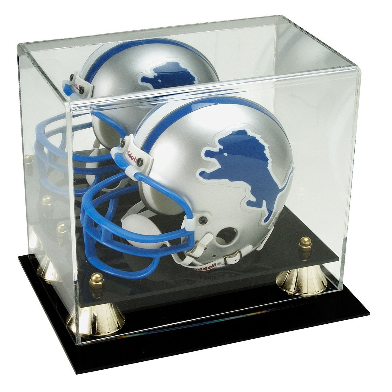 Mini Football Helmet Premium Display Case Gold Risers | Ships Free ...
