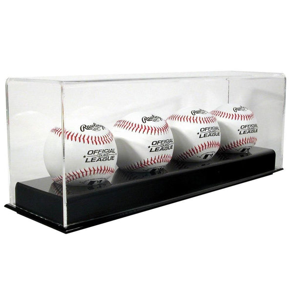 Four Baseball Display Case Acrylic Base | Free Shipping - Memorabilia ...