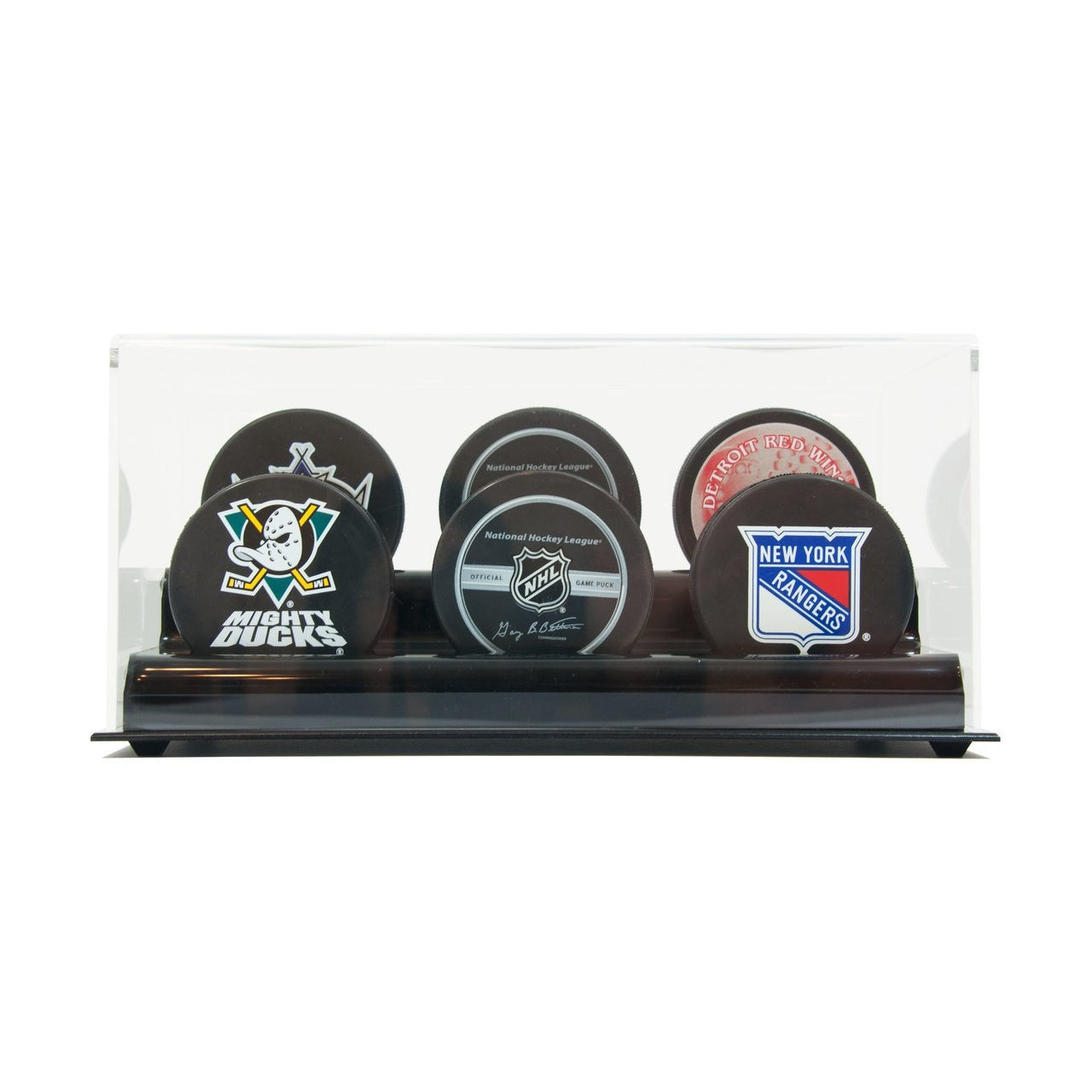 Six Hockey Puck Display Case Acrylic Base | Free Shipping - Memorabilia ...