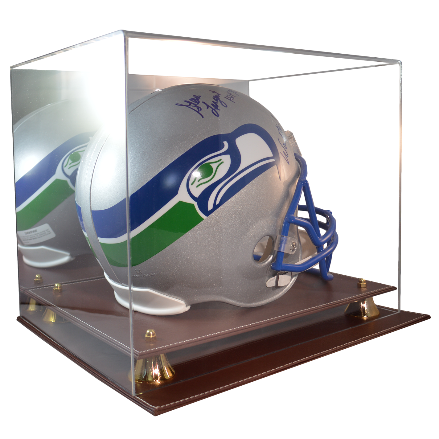 Executive Leather Acrylic Football Helmet Display Case | Free Shipping ...