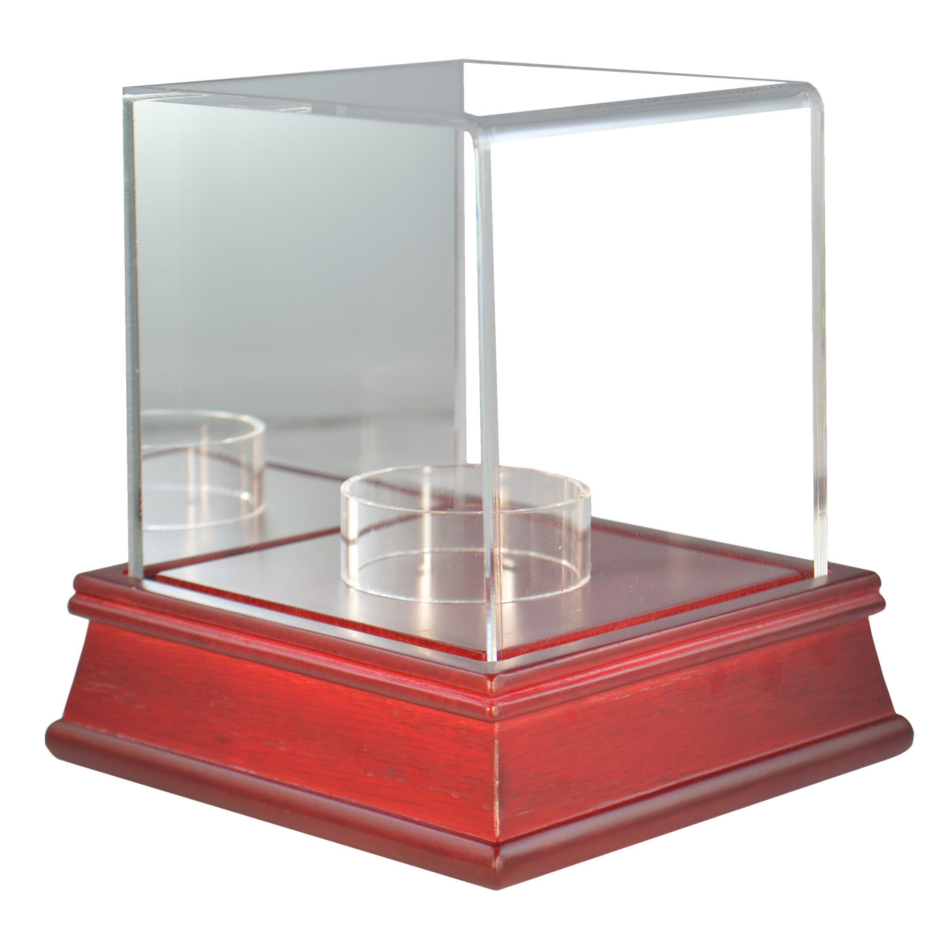 Hockey Puck Cherry Wood Base Display Case | Free Shipping | UV Free ...