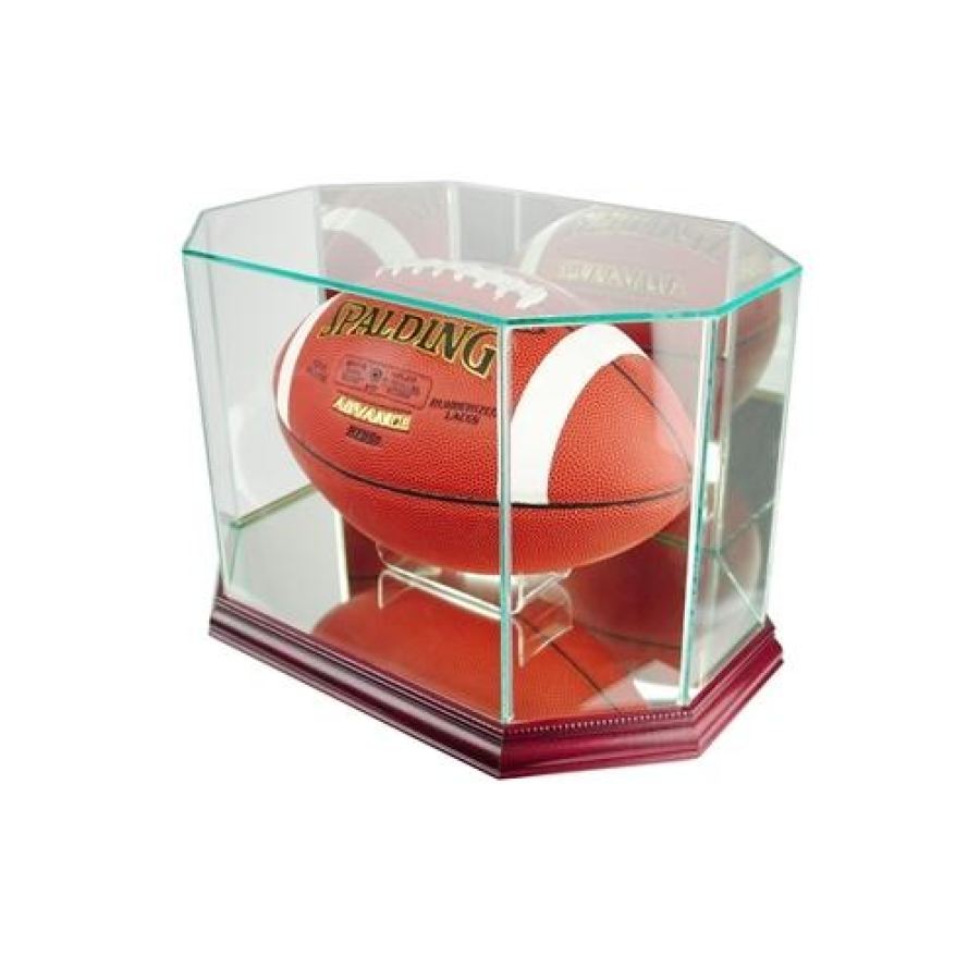 Football Octagon Glass Display Case | Free Shipping - Memorabilia Displays