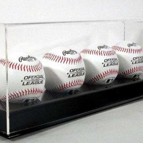 Four Baseball Display Case Acrylic Base | Free Shipping - Memorabilia ...