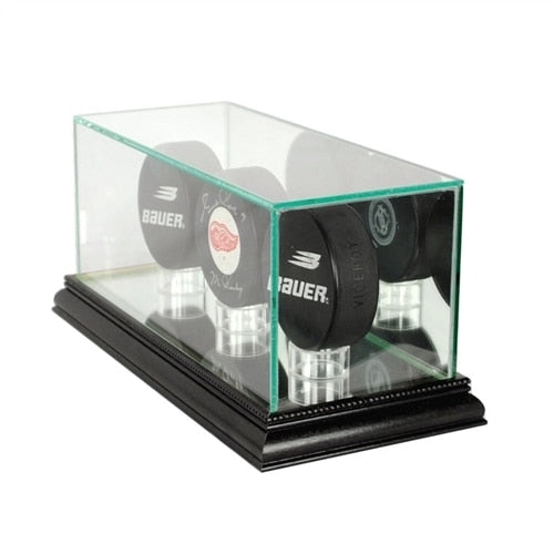 Triple Hockey Puck Glass Display Case | Free Shipping | UV Protection ...
