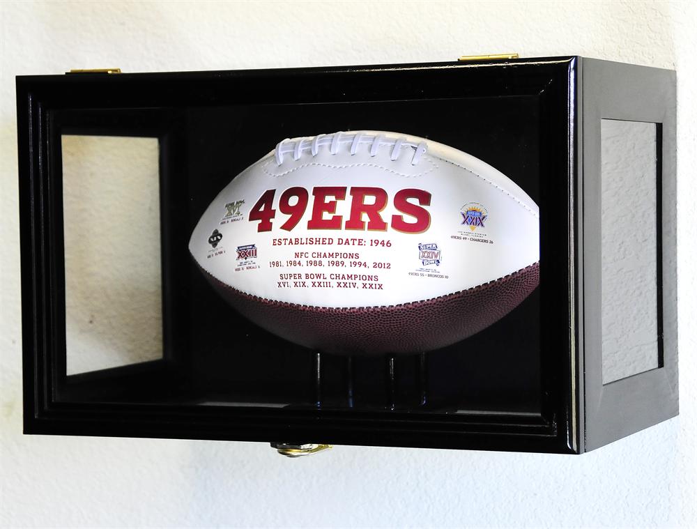 Football Wood Display Case Wall Mount | Free Shipping | UV Protection ...