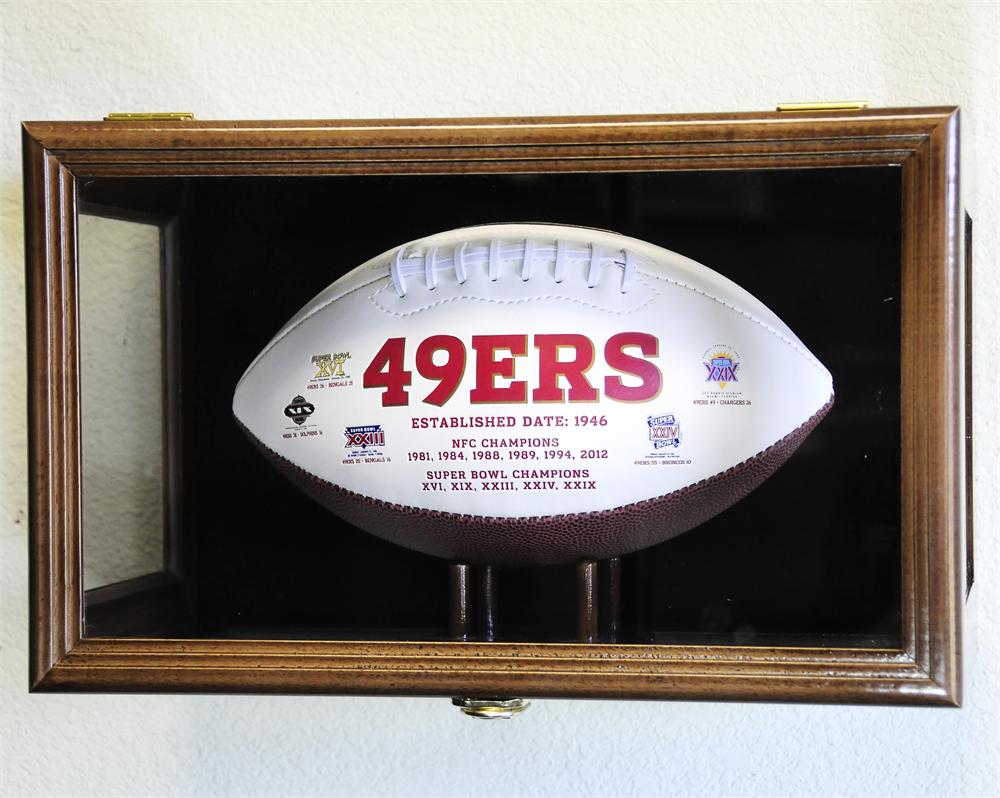 Football Wood Display Case Wall Mount | Free Shipping | UV Protection ...