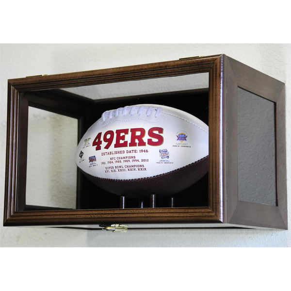 Football Wood Display Case Wall Mount | Free Shipping | UV Protection ...