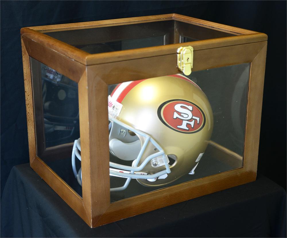 Football Helmet Wood Display Case Wall Mount | Free Shipping | UV Free ...